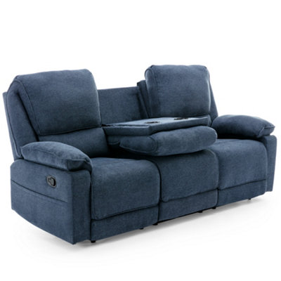 Blue loveseat recliner store