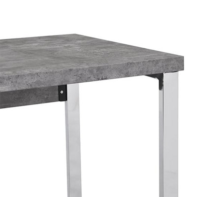 Sydney Wooden Laptop Desk In Concrete Effect With Chrome Frame