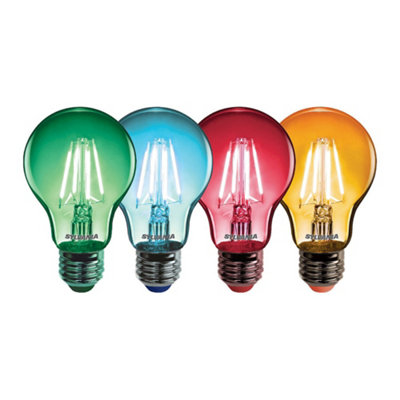 Sylvania ToLEDo Retro Chroma Green, Blue, Red, Orange E27 4W LED Bulbs ...