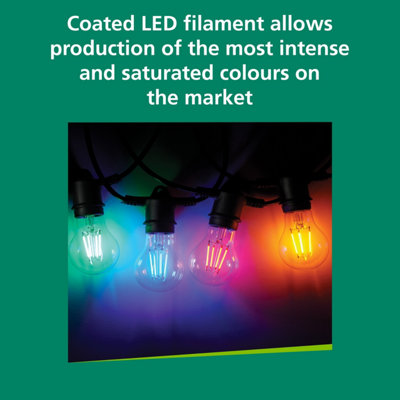 Sylvania ToLEDo Retro Chroma Green, Blue, Red, Orange E27 4W LED Bulbs ...