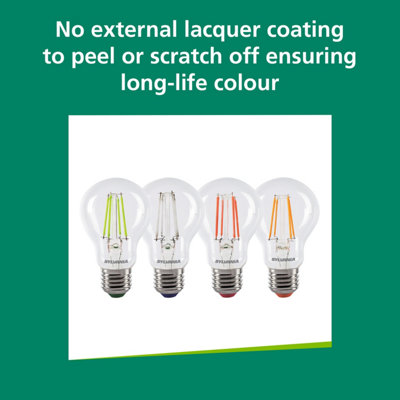 Sylvania ToLEDo Retro Chroma Green, Blue, Red, Orange E27 4W LED Bulbs ...