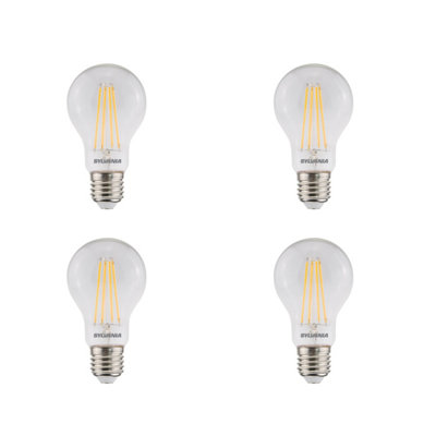 Sylvania ToLEDo Retro GLS Warm White E27 7W LED Bulb - 4 Pack