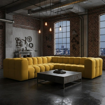 Symmetrical Modern Corner Sofa BALOO CORNER S Mustard