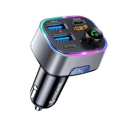 Syncwire Bluetooth 5.3 FM Transmitter for Car, 48 w Max Dual USB ...
