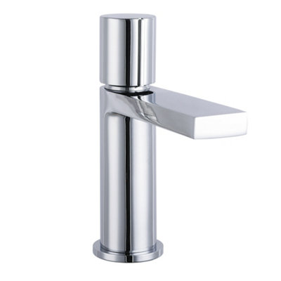 Synergy Studio DV Deck Mounted Push Button Wash Basin Mixer 182mm Chrome