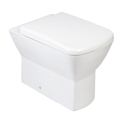 Synergy Valencia Square Back-to-Wall Toilet Pan Bathroom 400mm White ...