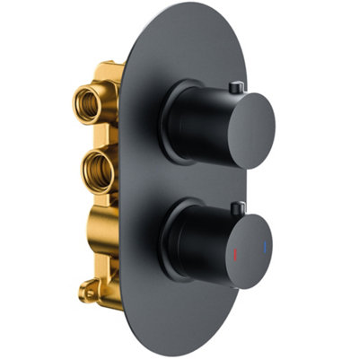 Synergy Wall Mounted Thermostatic Concealed Twin 2 Way Round Handle ...