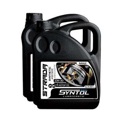 Syntol Strada 10W-30 4T Fully Synthetic Motorcycle Engine Oil Jaso MA2 2x4L