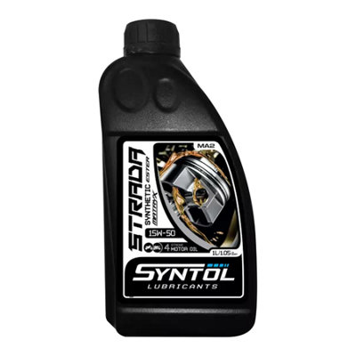 Syntol Strada 15W-50 4T Fully Synthetic Motorcycle Engine Oil Jaso MA2 1L