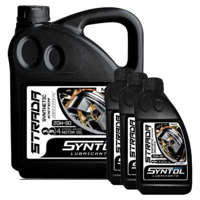 Syntol Strada 4T 20W-60 Semi Synthetic Motorcycle Engine Oil Jaso MA/MA2 7L