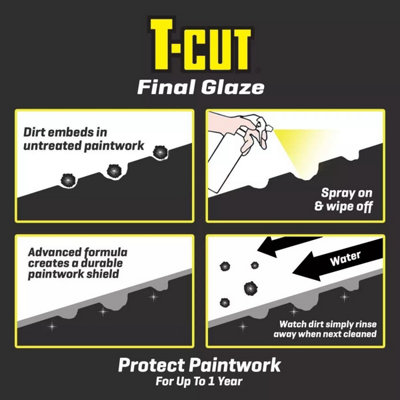 T-Cut Final Glaze upto 12 Month Paint Sealant Enhance Colour & Shine x6