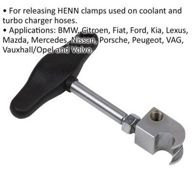 T-Handle Hose Clamp Removal Tool - HENN Clamp Release Tool - Coolant ...