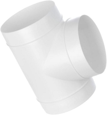 T-Joint - 3 Way Duct Connector 125mm / 5" Round PVC T Shape