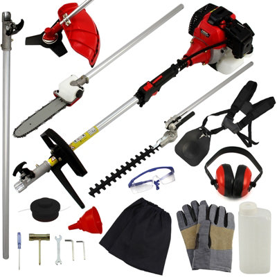 T-Mech 5 in 1 Multi Tool Hedge Trimmer, Chainsaw, Brush cutter, Grass ...