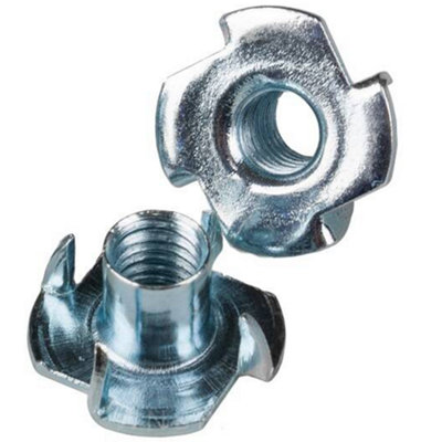 T Nuts Four Pronged Size: M6 x 15 mm ( Pack of: 4 ) Tee Nuts Zinc ...