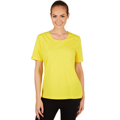 T-Shirt - classic top for women -301268 - yellow XL