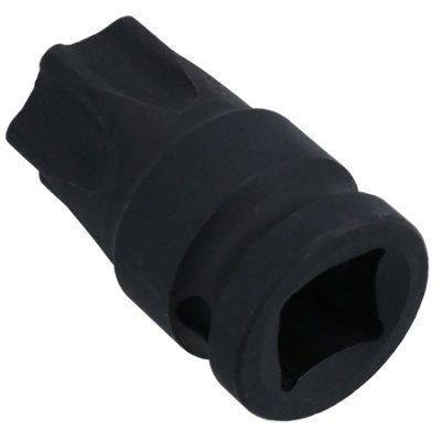 T100 1/2in Drive Male Torx Star Impacted Impact Shallow Stubby Socket