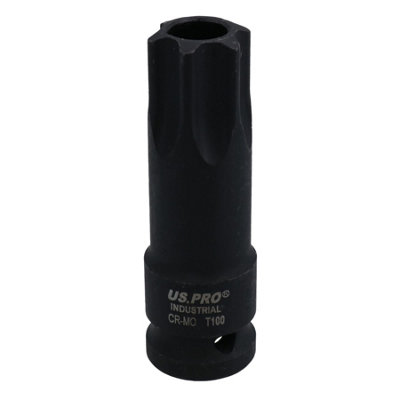 T100 Tamper Proof Torx Star Deep Impact Socket 1/2in Drive Total Length ...