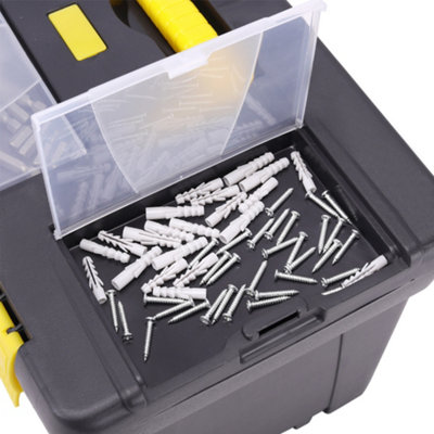 T16 Lockable Mobile Plastic Tool Chest Storage Box Organiser with ...