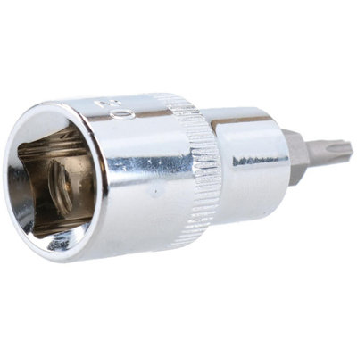 T20 Male Torx Bit Star Socket 1/2" Drive Standard Internal Chrome ...