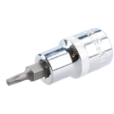 T20 Male Torx Bit Star Socket 1/2" Drive Standard Internal Chrome ...