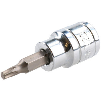 T20 Male Torx Bit Star Socket 3/8" Drive Standard Internal Chrome ...