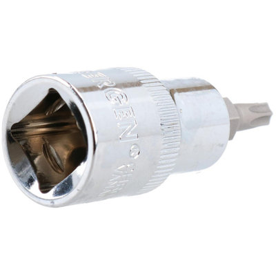 T27 Male Torx Bit Star Socket 1/2" Drive Standard Internal Chrome ...