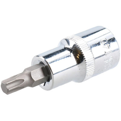 T40 Male Torx Bit Star Socket 1/2" Drive Standard Internal Chrome ...
