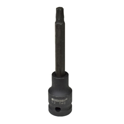 T40 x 100mm 1/2" Drive Short Impact Impacted Torx / Star Male Socket By ...
