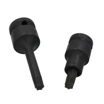 T45 Short (53mm) + Long (78mm) Impacted Torx Star Male Bits Sockets 1/2 ...