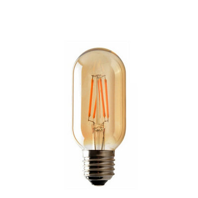 T45 Tubular E27 Screw Dimmable LED Filament Warm White 2700K Amber ...
