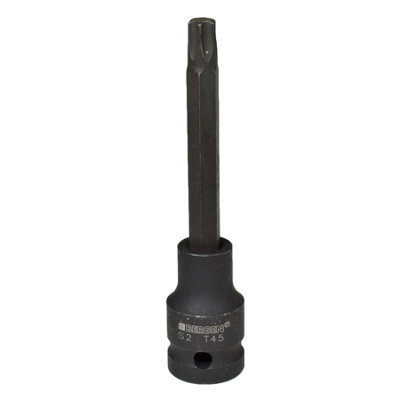 T45 x 100mm 1/2" Drive Short Impact Impacted Torx / Star Male Socket By ...