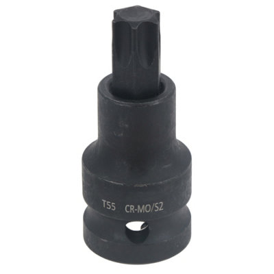 T55 x 53mm 1/2" Drive Short Impact Impacted Torx / Star Male Socket By ...