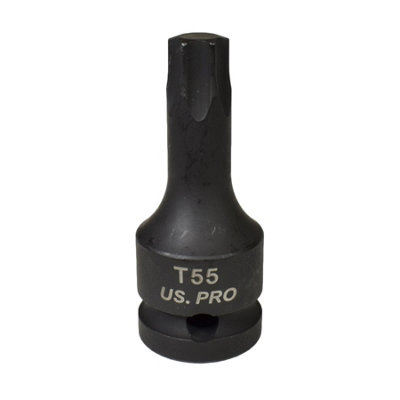 T55 x 60mm 1/2" Drive Short Impact Impacted Torx / Star Male Socket | DIY at B&Q