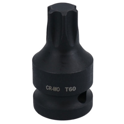 T60 1/2in Drive Male Torx Star Impacted Impact Shallow Stubby Socket | DIY at B&Q