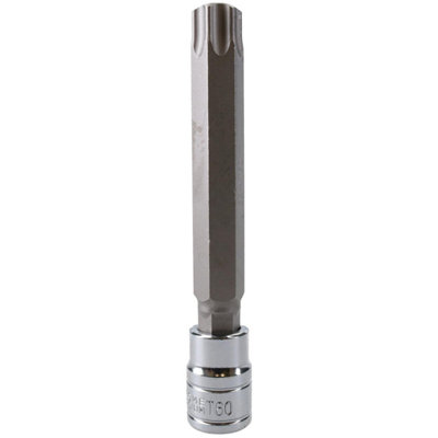 T60 3/8" Drive Extra Long 110mm Tamperproof Tamper Torx Star Security ...