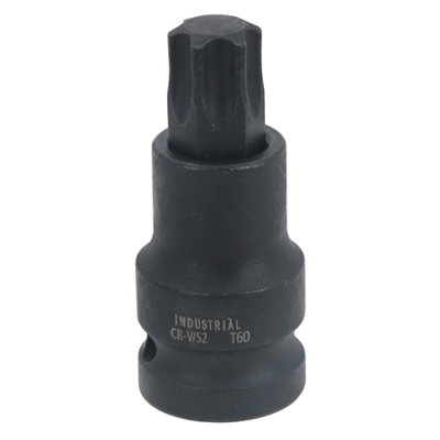 T60 x 53mm 1/2" Drive Short Impact Impacted Torx / Star Male Socket ...
