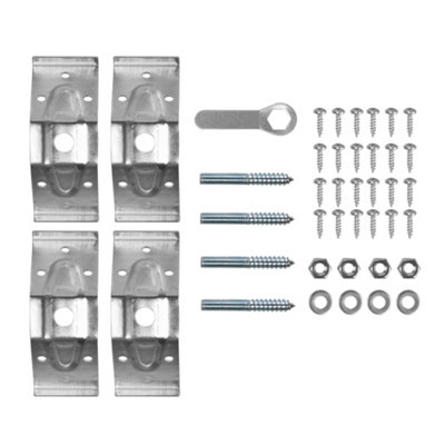 Table Corner Brackets Braces 95mm Complete Set With Spanner