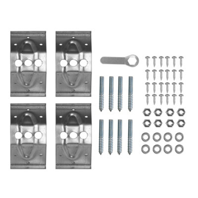 Table Corner Brackets Braces Heavy Duty 100mm Complete Set With Spanner