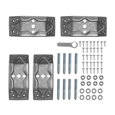 Table Corner Brackets Braces Heavy Duty 142mm Complete Set With Spanner