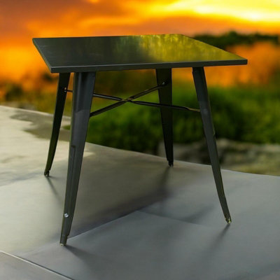 Table - Metal - L80 x W50 x H76 cm - Black | DIY at B&Q