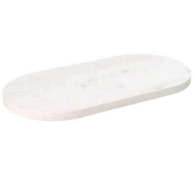 Table Top White 70x35x2.5 cm Solid Wood Pine Oval