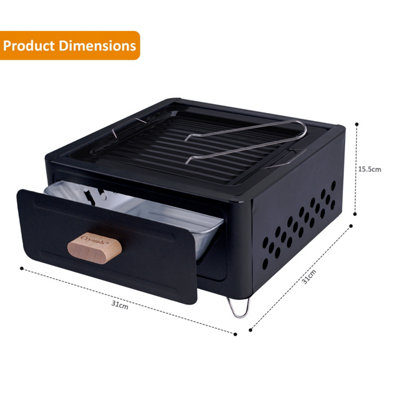 Tabletop Folding Charcoal BBQ Grill Portable Outdoor Barbecue for Travel & Picnic White