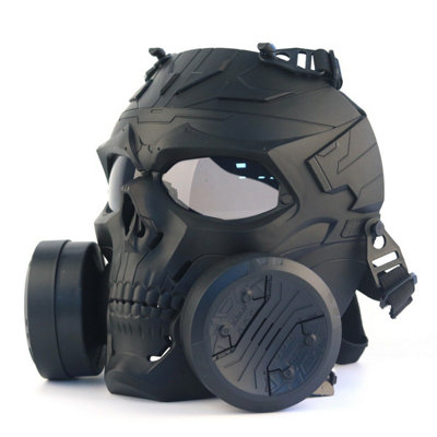 Tactical Full Face Dummy Gas Mask Skull CS Mask with Dual Turbo Fan for ...