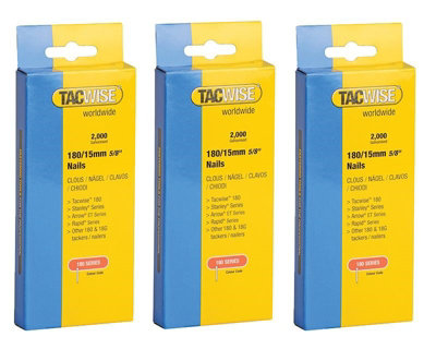 Tacwise 0359 3 x Packs of 2000 180 18 Gauge 15mm Nails Brads | DIY at B&Q