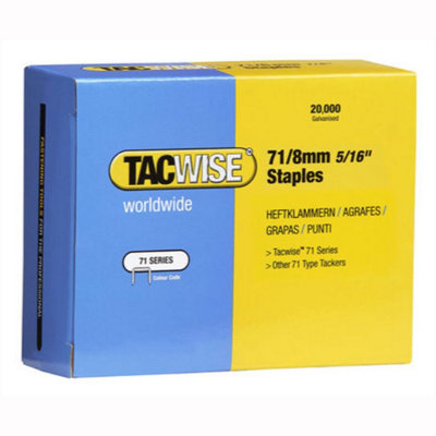 Tacwise 0368 Type 71 Box of 20,000 Staples 8mm 71 Series | DIY at B&Q