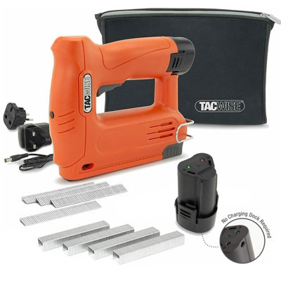 Tacwise 12V Cordless Staple Gun Tacker Nailer x2 Battery Kit 1586 140 ...