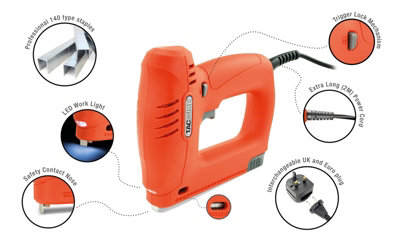 Tacwise 1703 140EL Pro Electric Staple Brad Nail Gun 240V Stapler Nailer Tacker