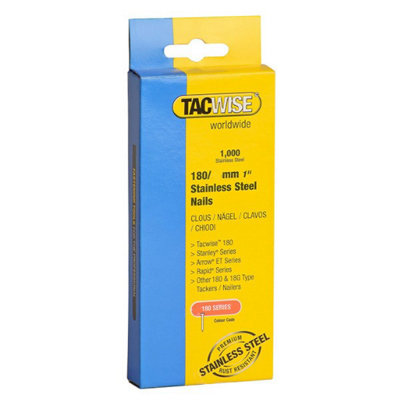 Tacwise 180 Series 1068 Pack of 1000 x 18 Gauge 35mm Nails Stainless ...