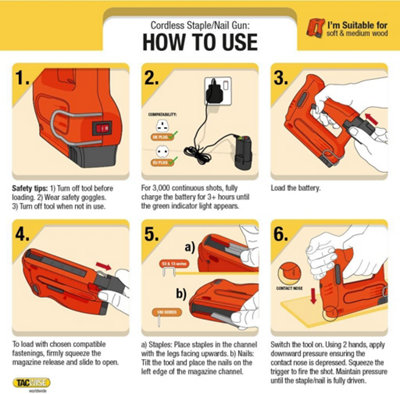 Tacwise 53-13EL Cordless Staple/Nail Gun 12V